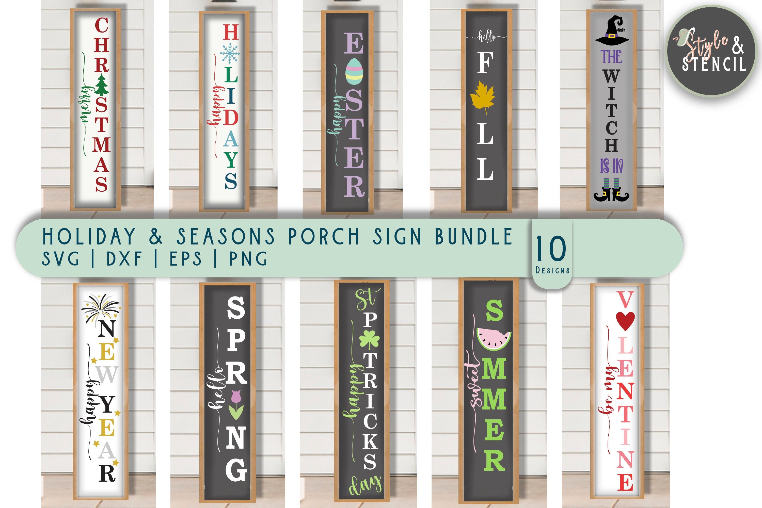 Porch Sign SVG Porch Sign Bundle Holiday Porch Sign - Etsy