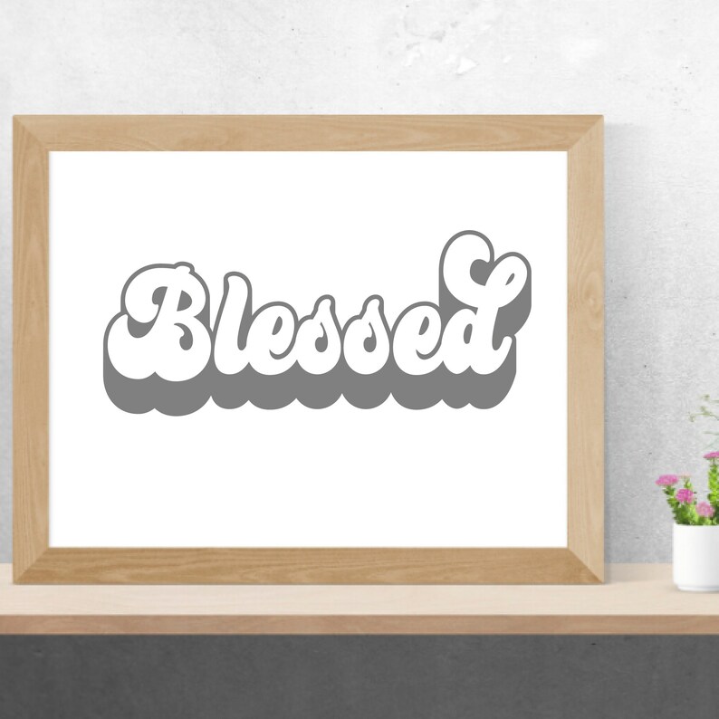 Blessed SVG Retro Font SVG Grateful Thankful Blessed SVG - Etsy