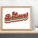 Believe SVG Christmas SVG Retro Christmas SVG Retro Font - Etsy