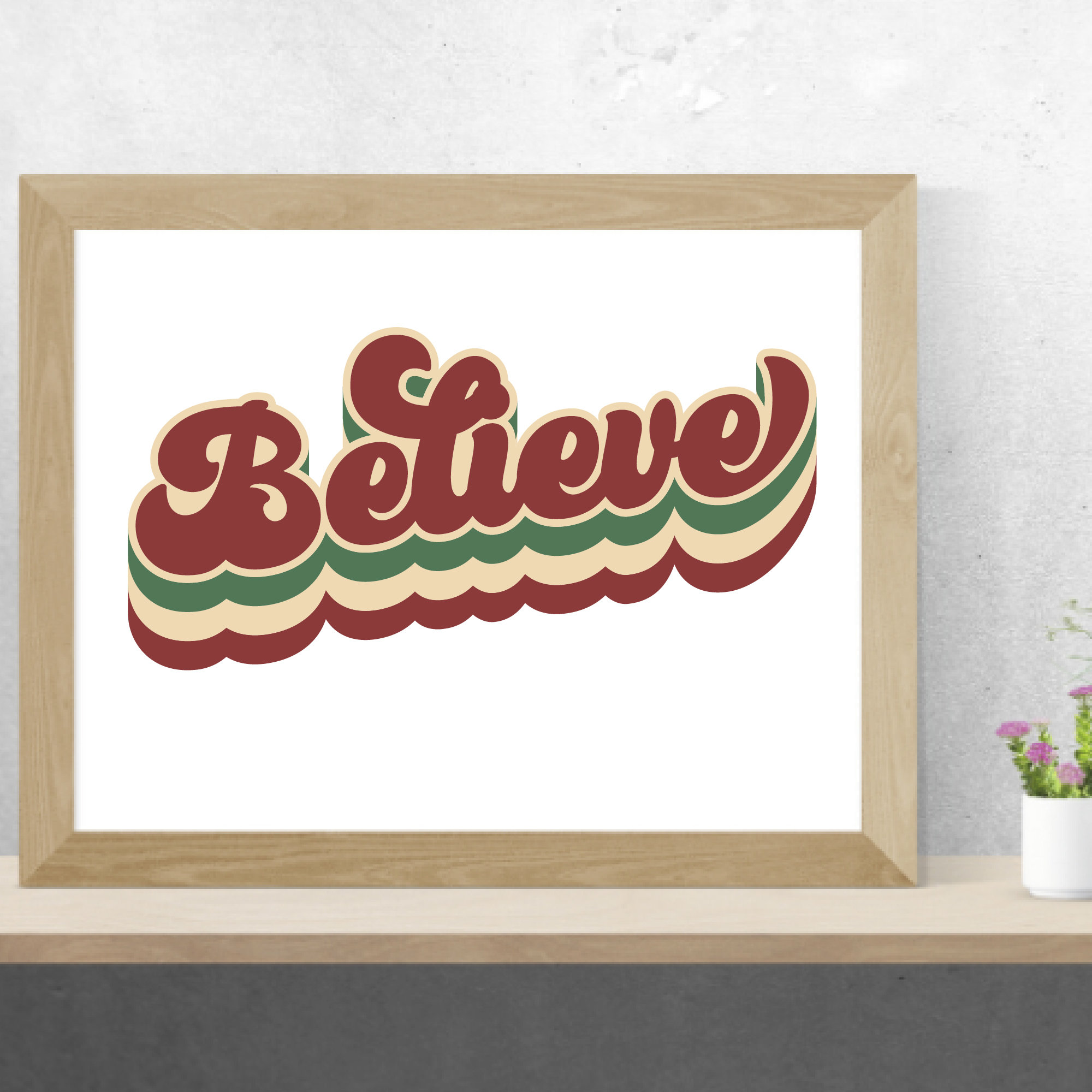 Believe SVG Christmas SVG Retro Christmas SVG Retro Font | Etsy