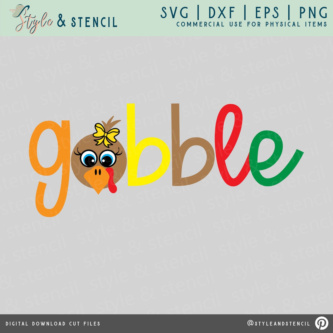 Gobble SVG Girl Turkey SVG Gobble Til You Wobble SVG - Etsy