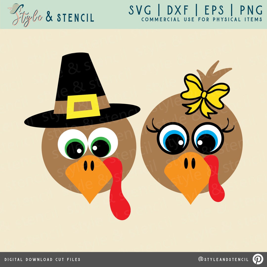 Turkey Face SVG - Turkey SVG - Boy Turkey Svg - Girl Turkey Svg ...