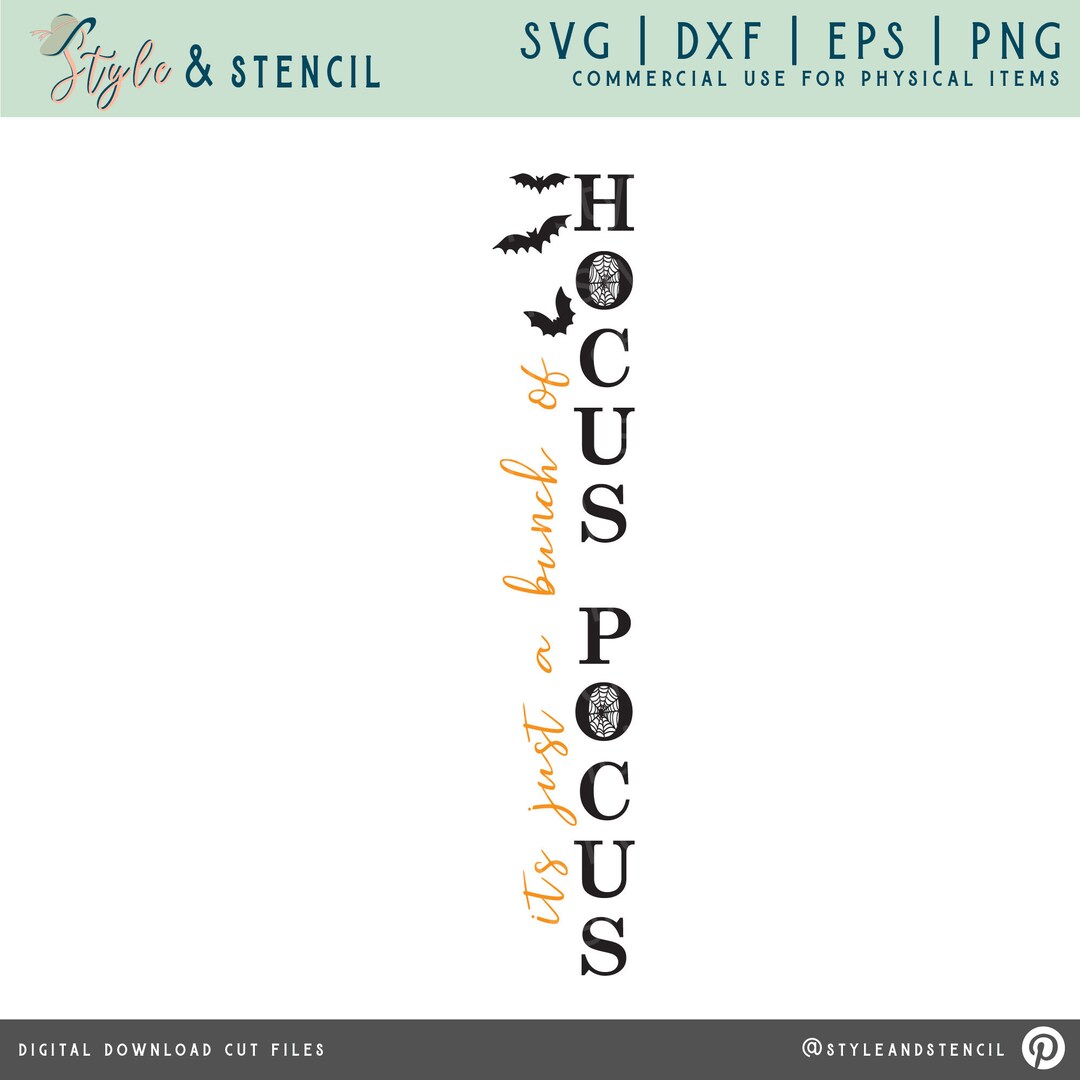 Hocus Pocus Halloween Porch Sign SVG – Vertical Welcome Decor (digital ...