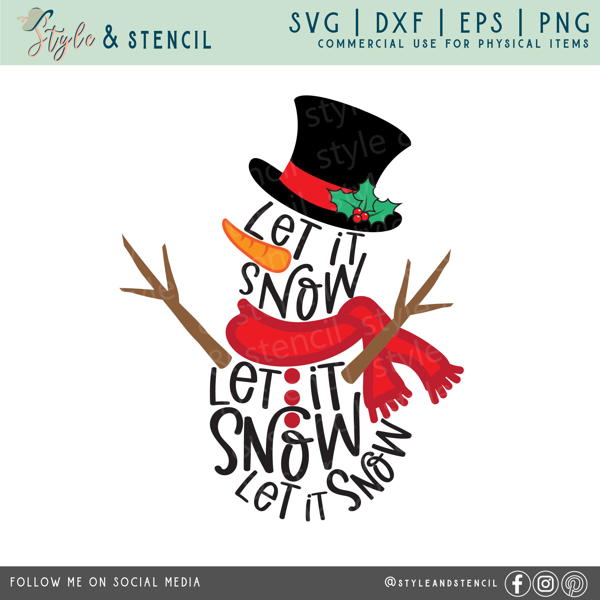Let It Snow SVG Let It Snow Snowman SVG Snowman SVG | Etsy