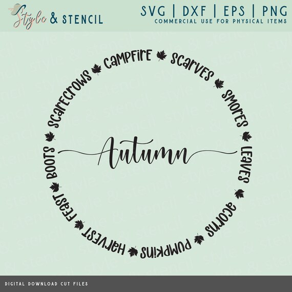Autumn Circle SVG Fall Circle SVG Fall Circle Decal Fall | Etsy