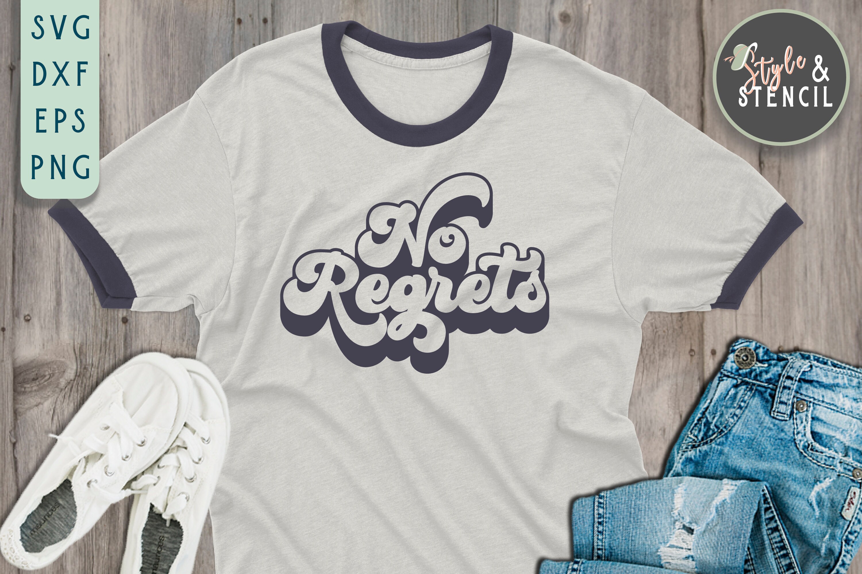 No Regrets Retro Font SVG – Quote Design (digital Download) - Etsy