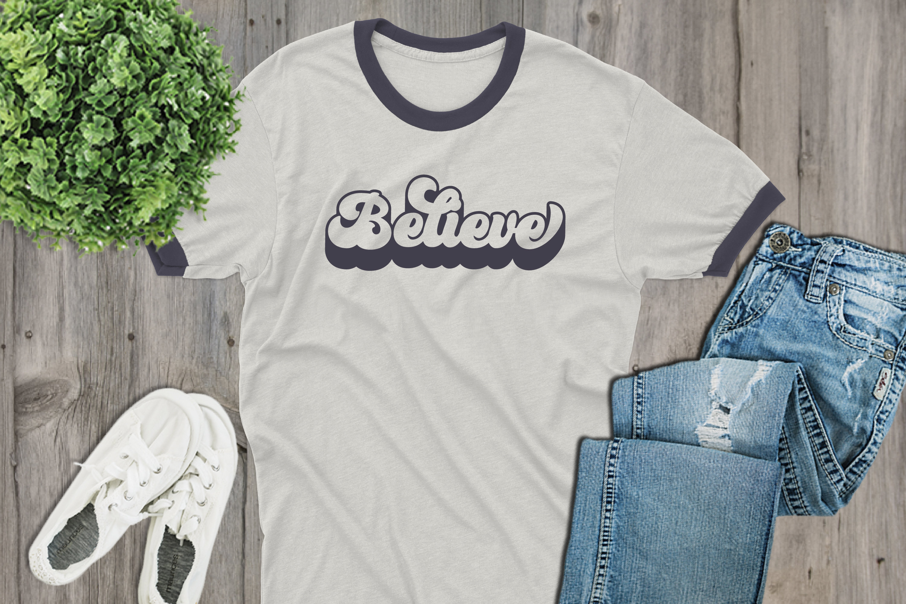 Believe SVG - Christmas SVG - Retro Christmas SVG - Retro Font ...