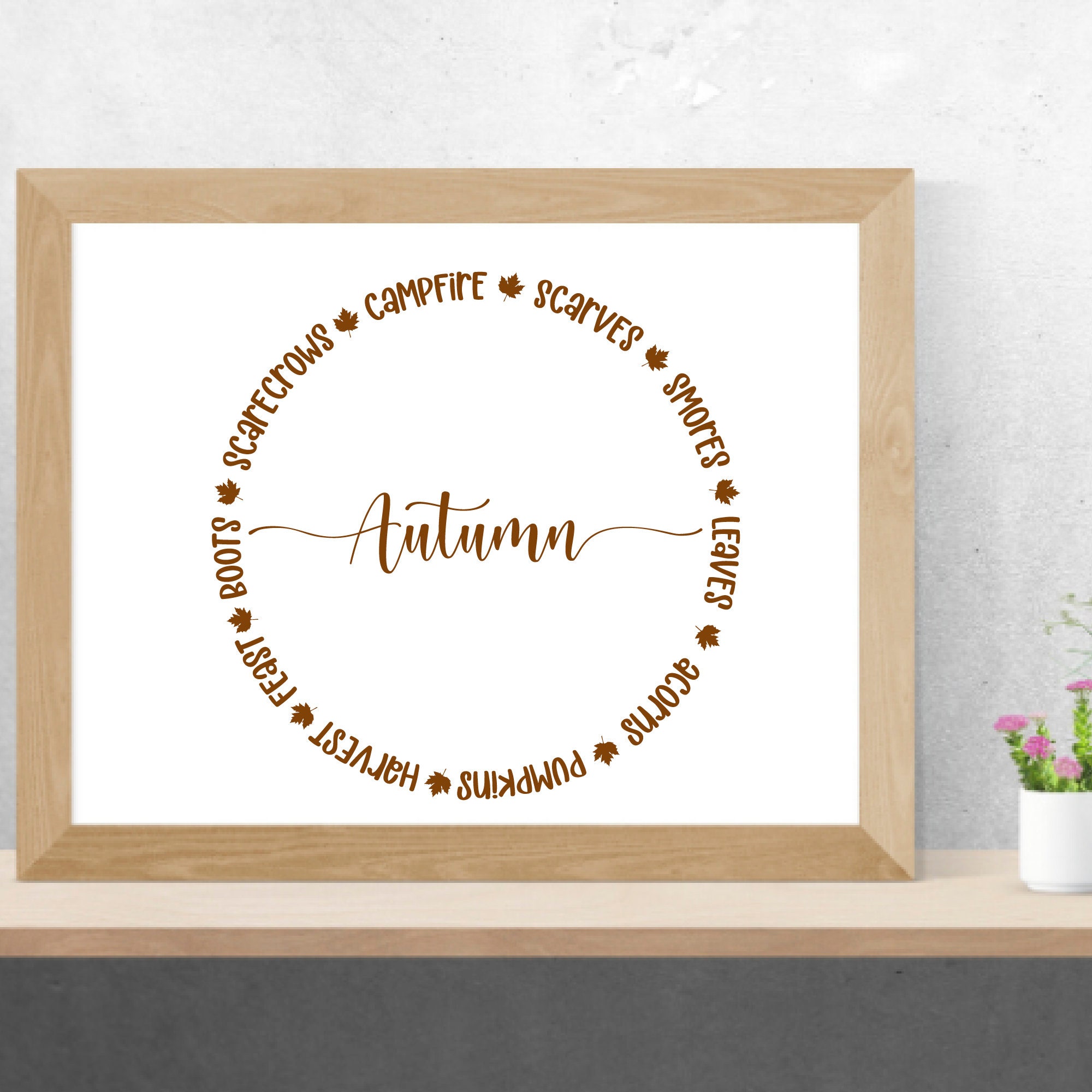 Autumn Circle SVG Fall Circle SVG Fall Circle Decal Fall - Etsy