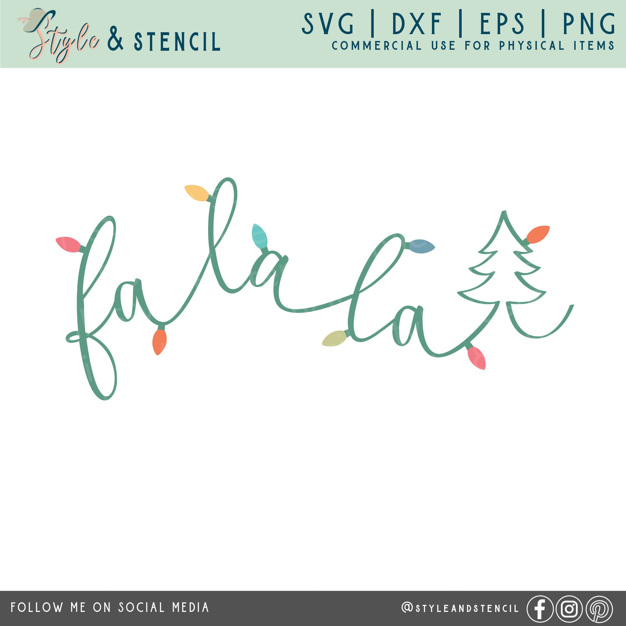 Fa La La SVG Christmas Lights SVG Christmas SVG Fa La La | Etsy