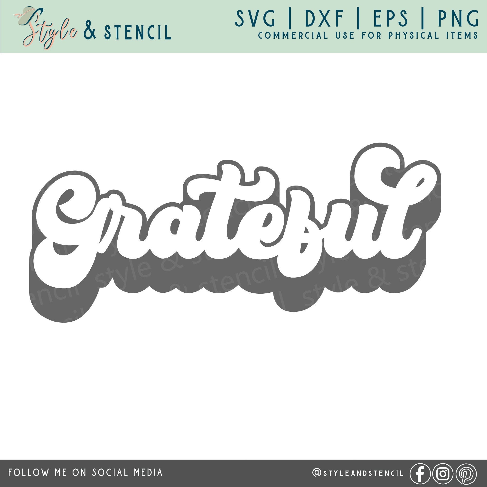 Grateful SVG Retro Font SVG Grateful Thankful Blessed SVG - Etsy