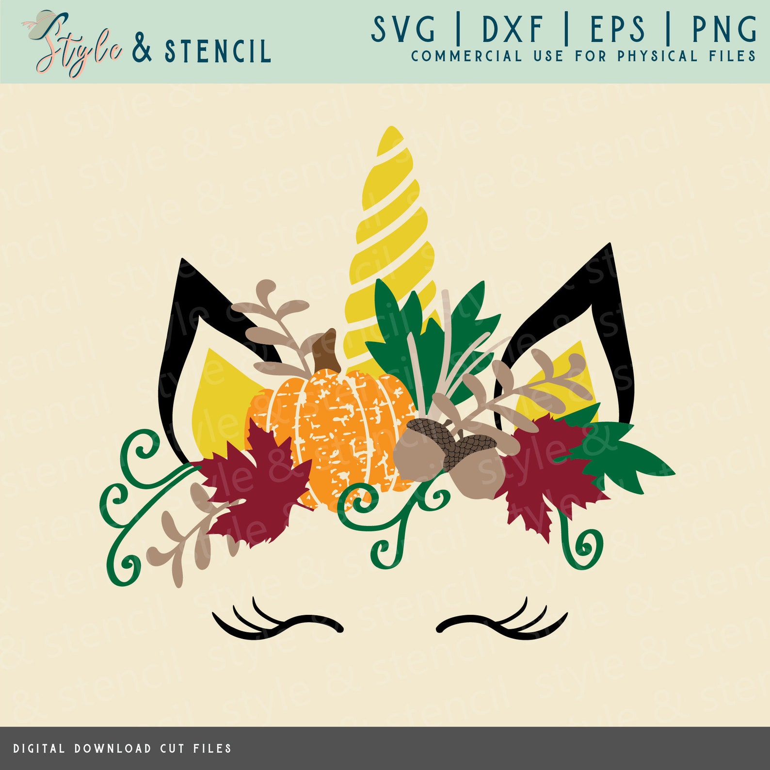Fall Unicorn SVG – Pumpkin & Leaves Design (digital Download) - Etsy