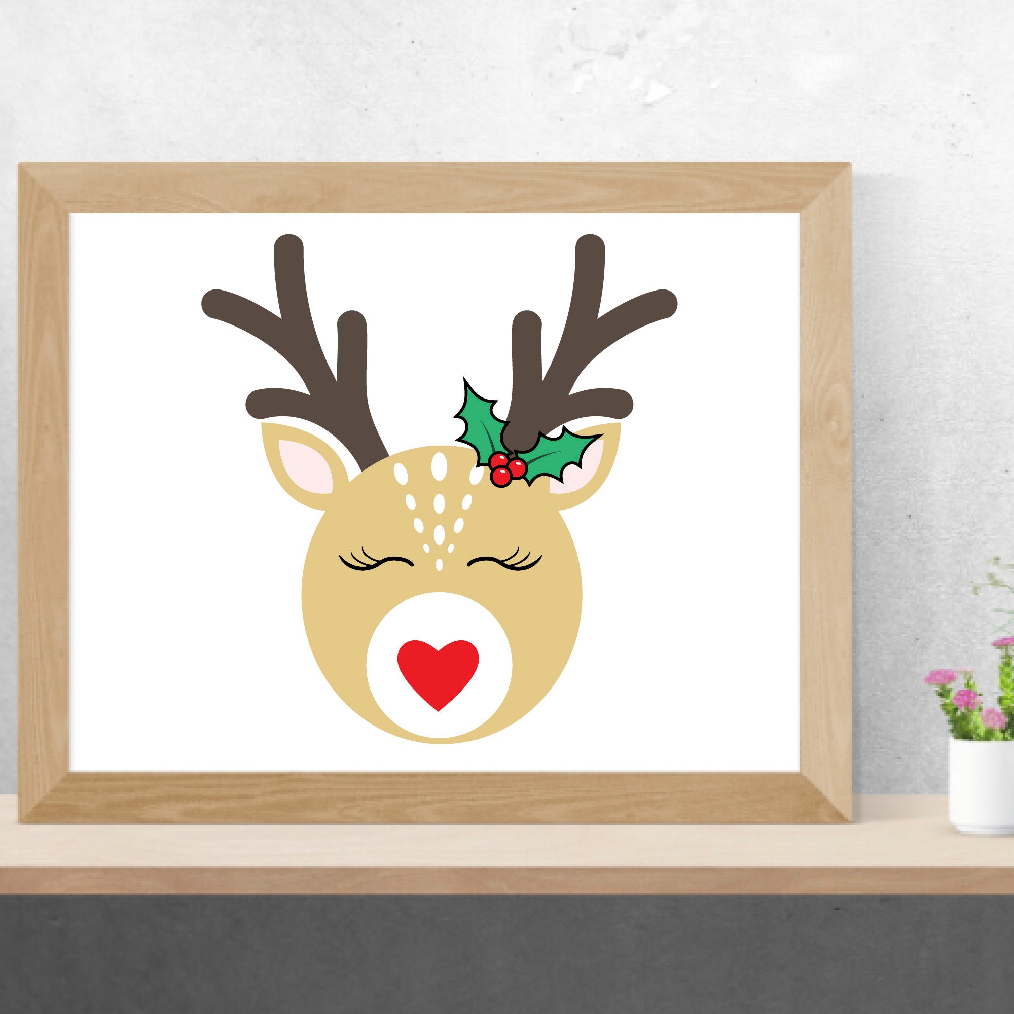 Cara de reno svg Reno SVG Niña Reno SVG Navidad SVG | Etsy México