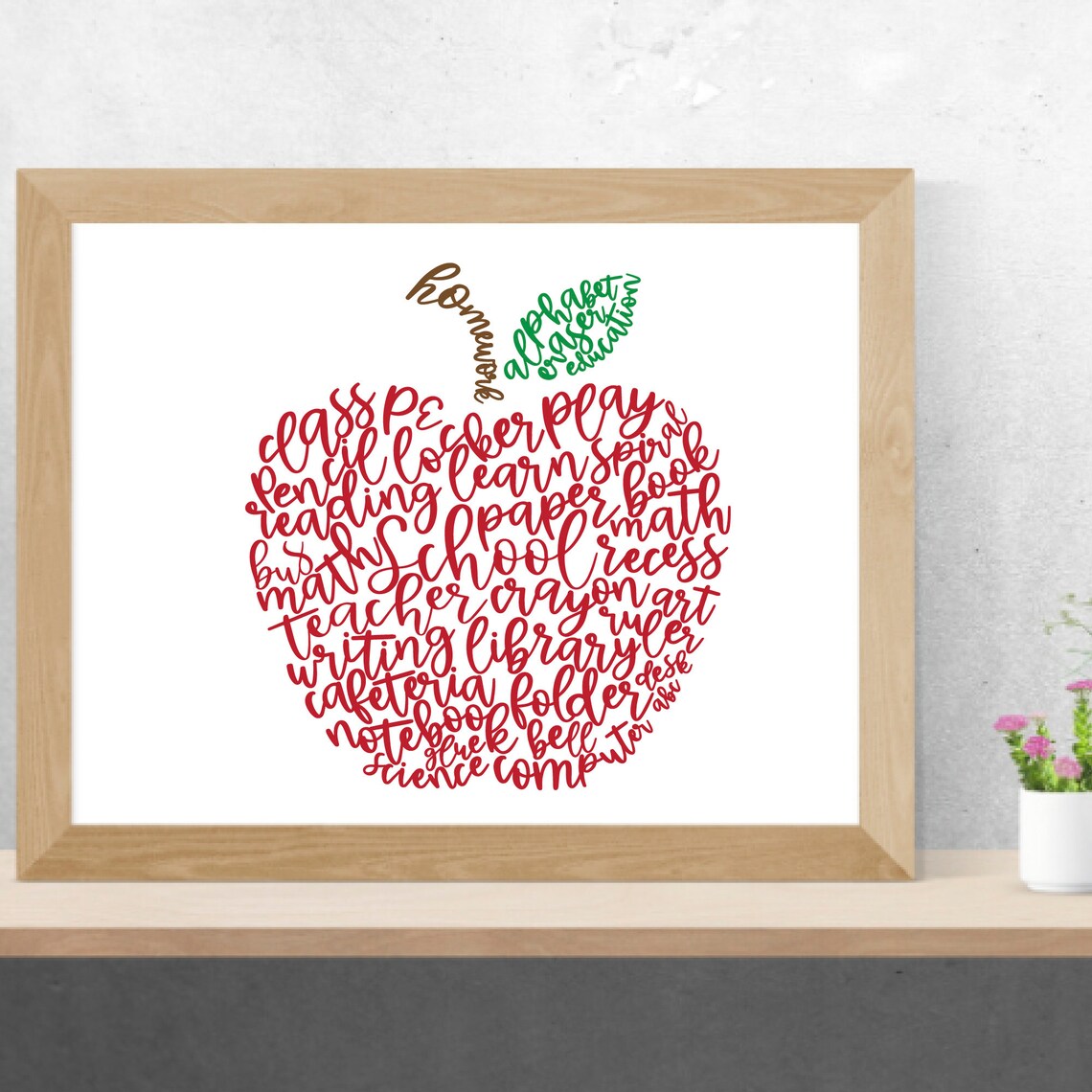 Apple SVG School Words SVG Word Art SVG Teacher Shirts - Etsy