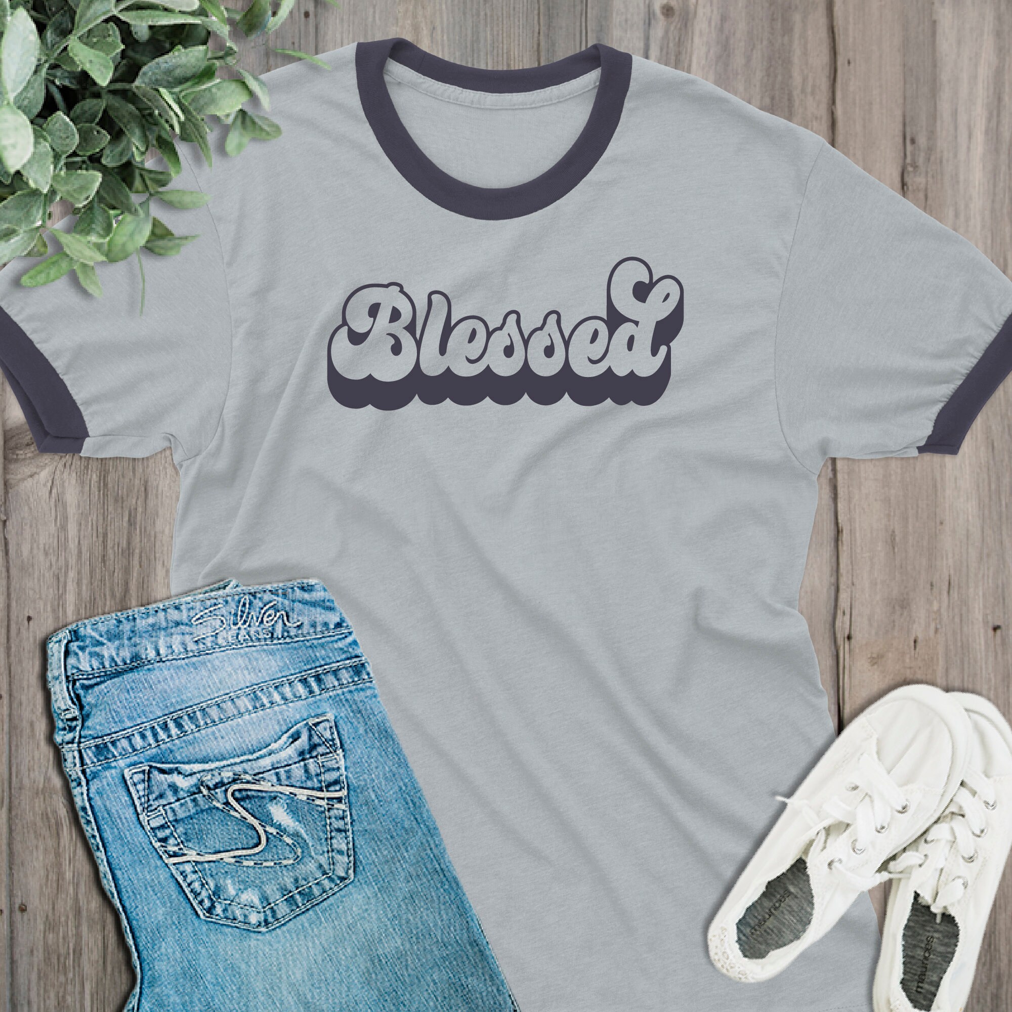 Blessed SVG Retro Font SVG Grateful Thankful Blessed SVG - Etsy