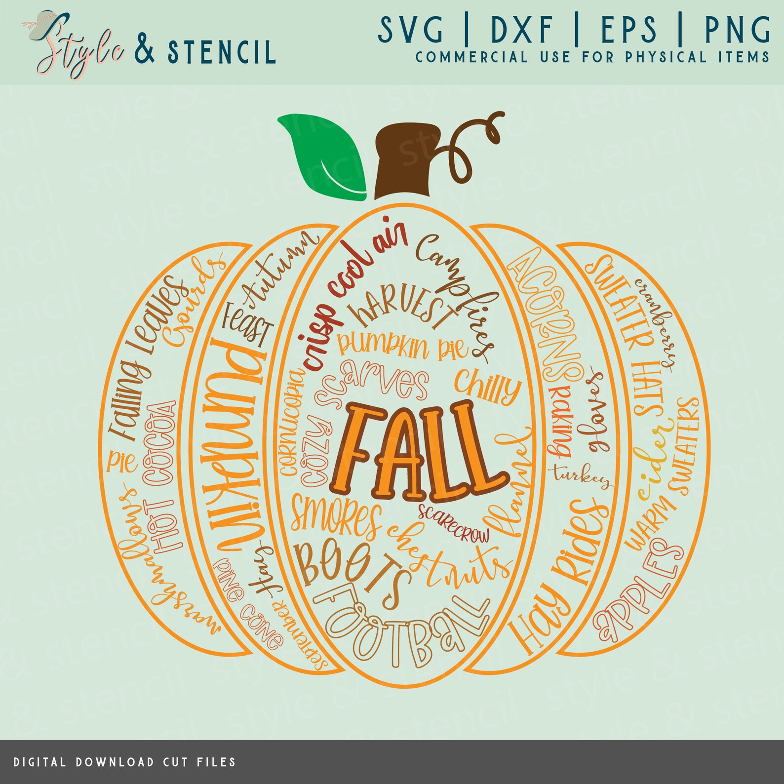 Fall Word Pumpkin SVG - Fall Words SVG - Fall Word Art - Fall Words PNG ...