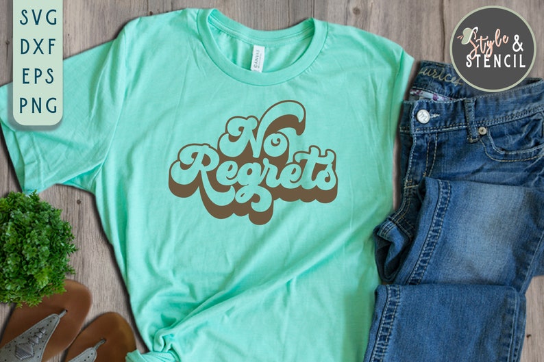 No Regrets Retro Font SVG – Quote Design (digital Download) - Etsy