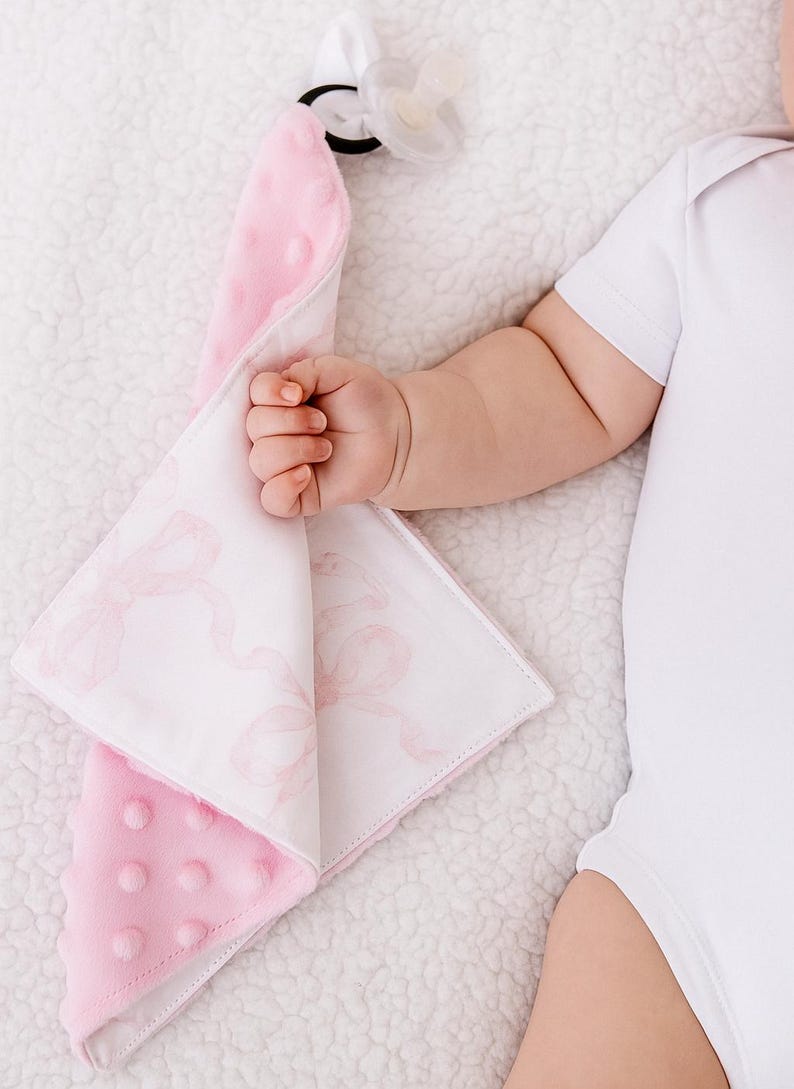 Handmade Baby Binky Pacifier Holder Lovey Blanket Fawn Minky Blanket ...