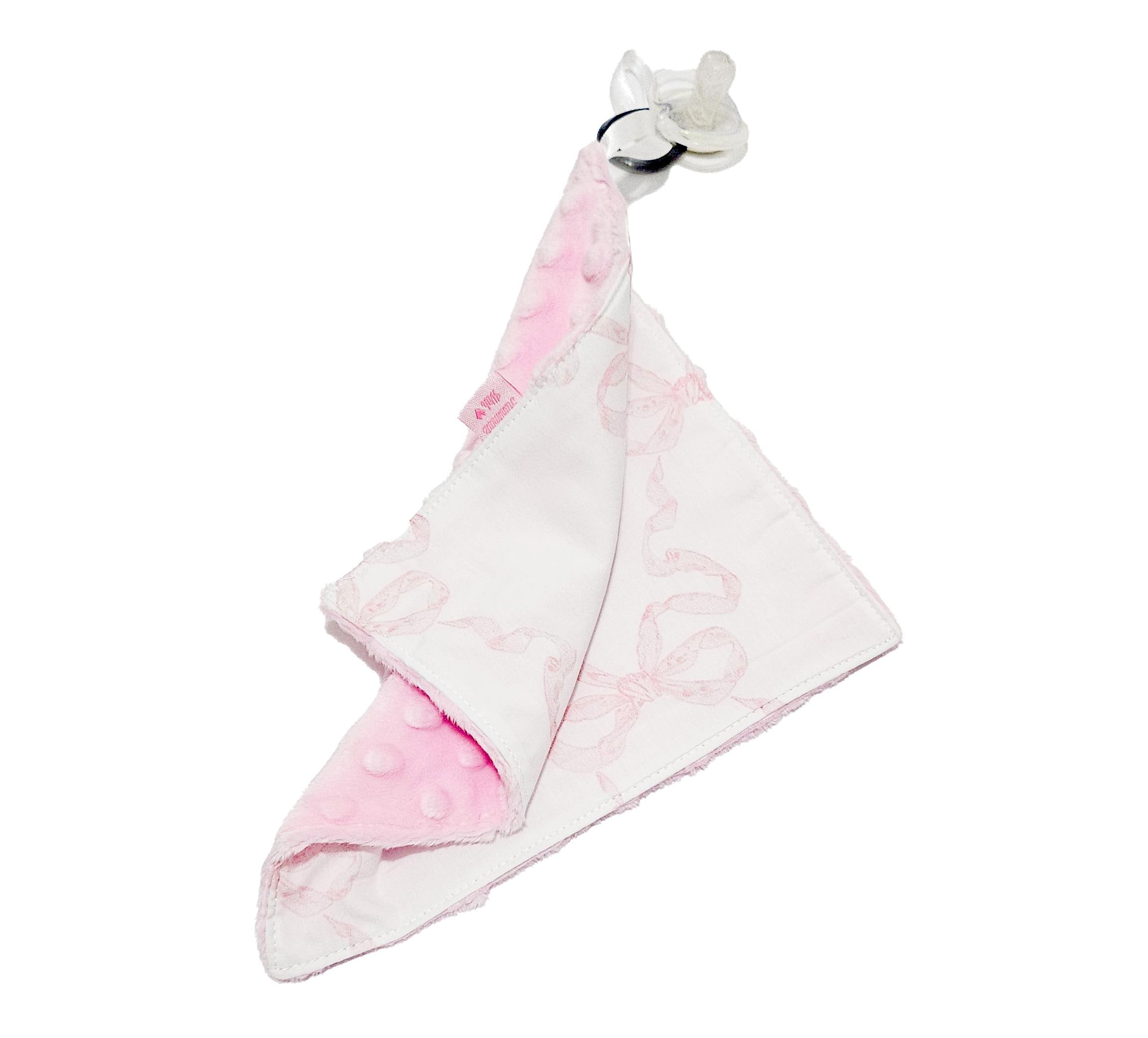 Handmade Baby Binky Pacifier Holder Lovey Blanket Fawn Minky Blanket ...
