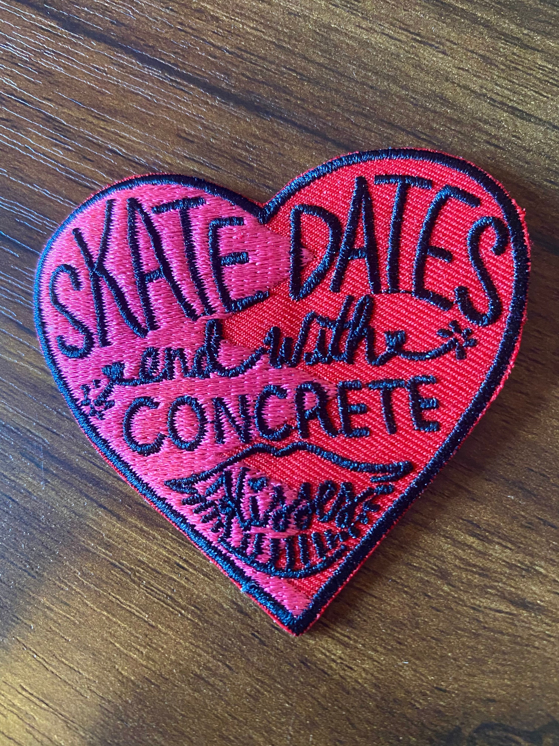 Heart Roller Skate Patch Iron-on “skate Dates End With Concrete Kisses ...