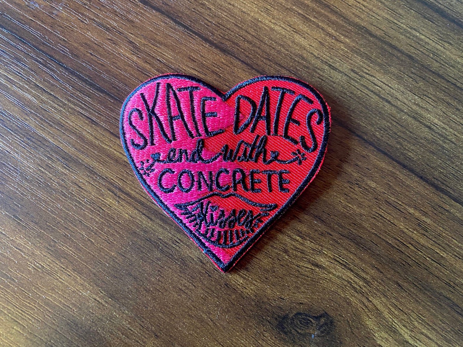 Heart Roller Skate Patch Iron-on “skate Dates End With Concrete Kisses ...