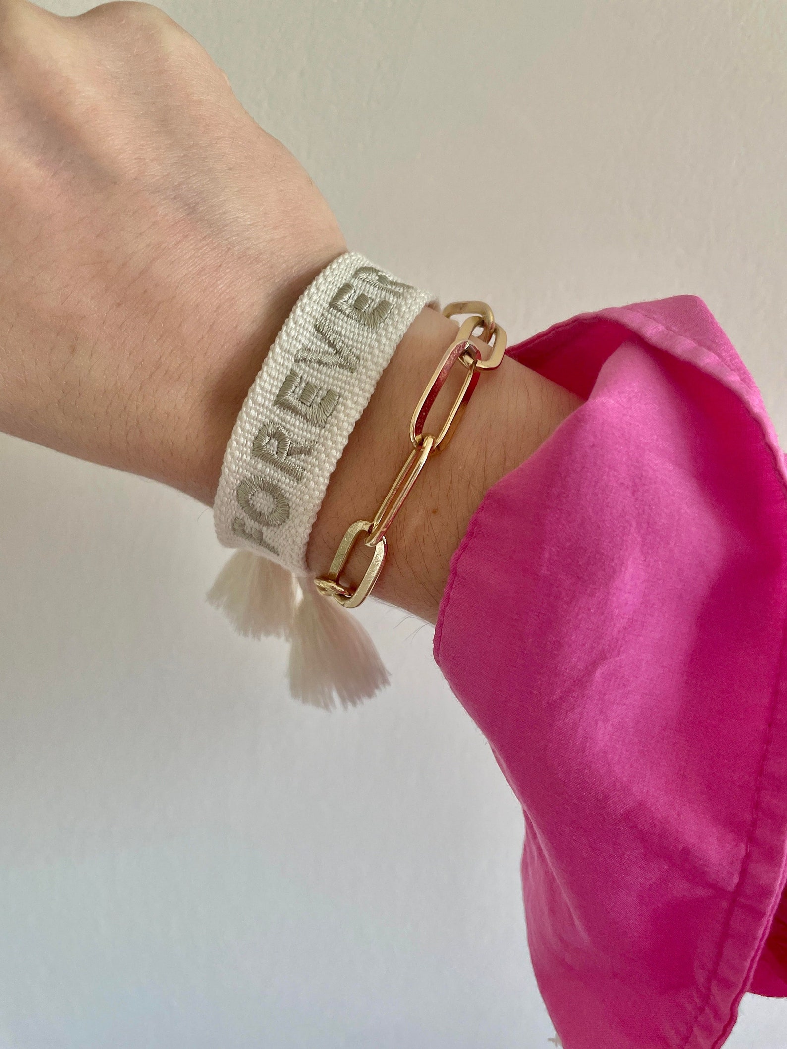 Woven Personalised Embroidered Bracelet - Etsy
