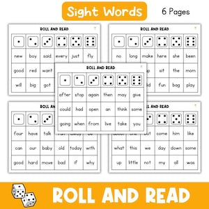 Roll and Read | Sight Words | First Grade | Kindergarten | Dice Game ...