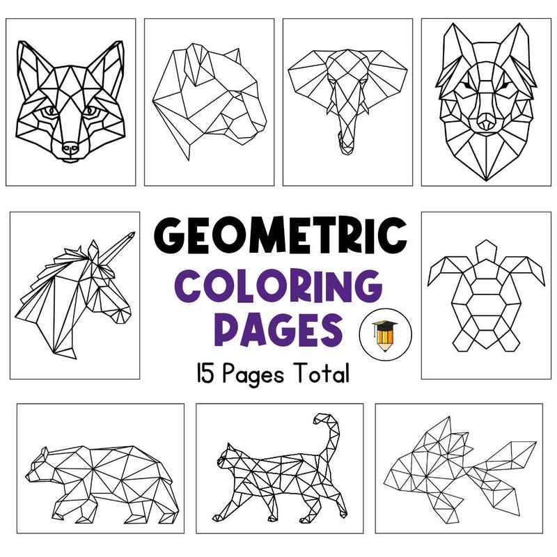 Kids Free Coloring Pages Shapes - Etsy UK