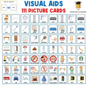 1 BOARD + 111 PICTURE CARDS | First Then Visual Aid | Visual Schedule ...