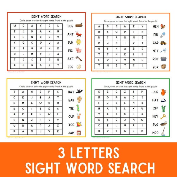 Cvc Word Search - Etsy