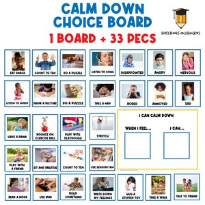 REAL PICTURES: Calm Down Strategies Visual Aid Coping - Etsy