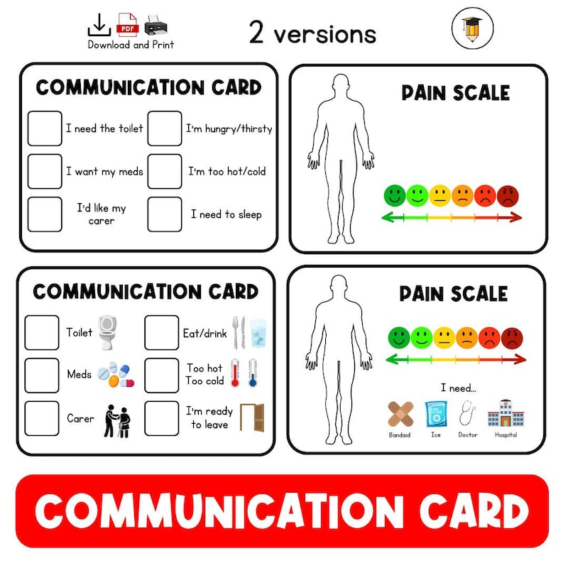 Autism Pain Chart - Etsy