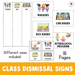 DISMISSAL CHART | Classroom Poster Signs | Decor | Visual | Printable ...
