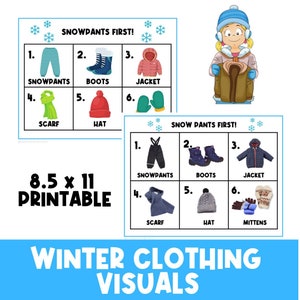 Winter Clothing Posters | Daily Routines | First Then Visual Aid ...