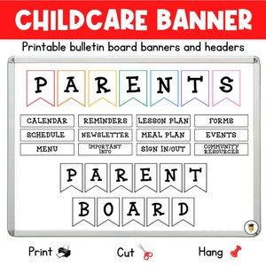 Parent Board Banner | Childcare Organization | Visual Schedule | Parent ...