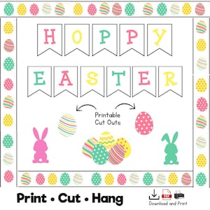 HOPPY EASTER Bulletin Board | Spring Theme | Happy Easter | Display ...
