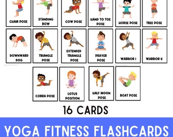 Sports Fitness Flashcards Kids Exercises Flash Cards for | Etsy