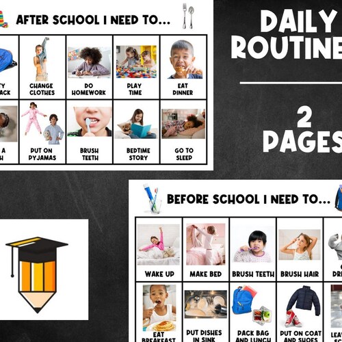 Before School After School Routine Chart Morning - Etsy