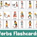 40 VERBS FLASHCARDS | Vocabulary | Parts of Speech | Positional Words ...