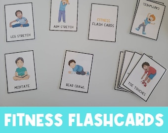 Fitness Flashcards | Kids Exercises | Flash Cards for Kids | Yoga ...