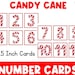 Number Cards | Candy Cane | Christmas Numbers | Calendar Cards | Pocket ...