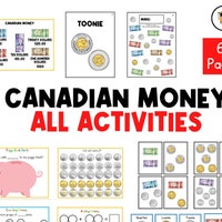 Canadian Money Addition - Matching Money to Value - Digital Print ...