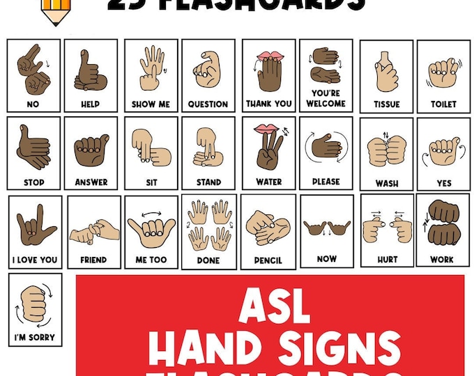 Basic Sign Language Board Digital Download Etsy