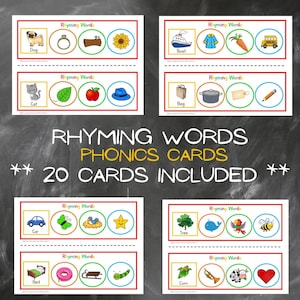Rhyming Words Matching, Phonics, Preschool Activities, Busy Books, Home ...