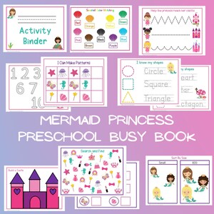 Mermaid Princess Activities | Princess Busy Book | Gifts for Girls ...