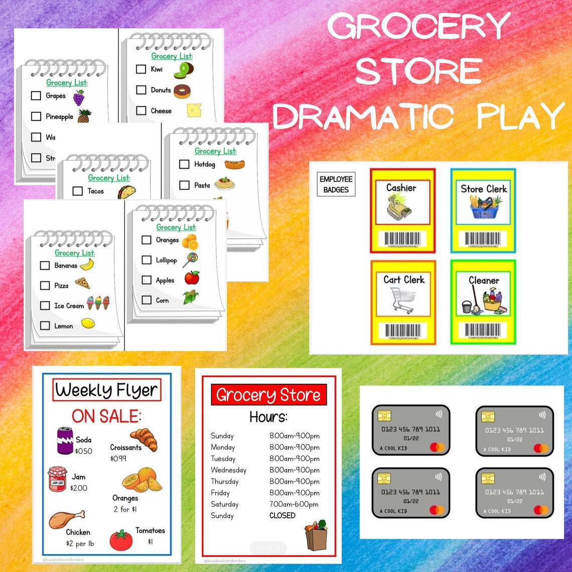 Grocery Store Dramatic Play Shopping Pretend Play | Etsy