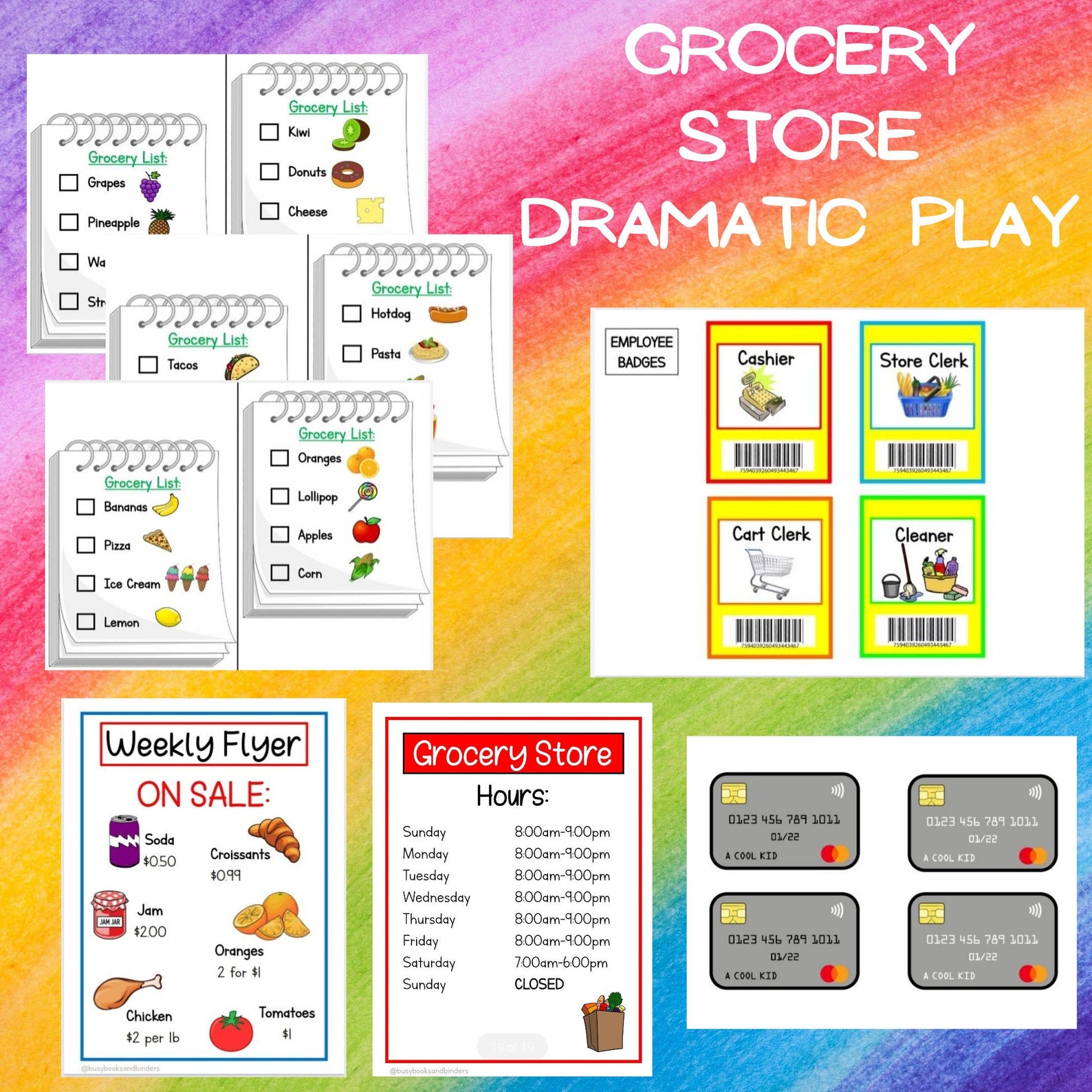 Grocery Store Dramatic Play Shopping Pretend Play - Etsy