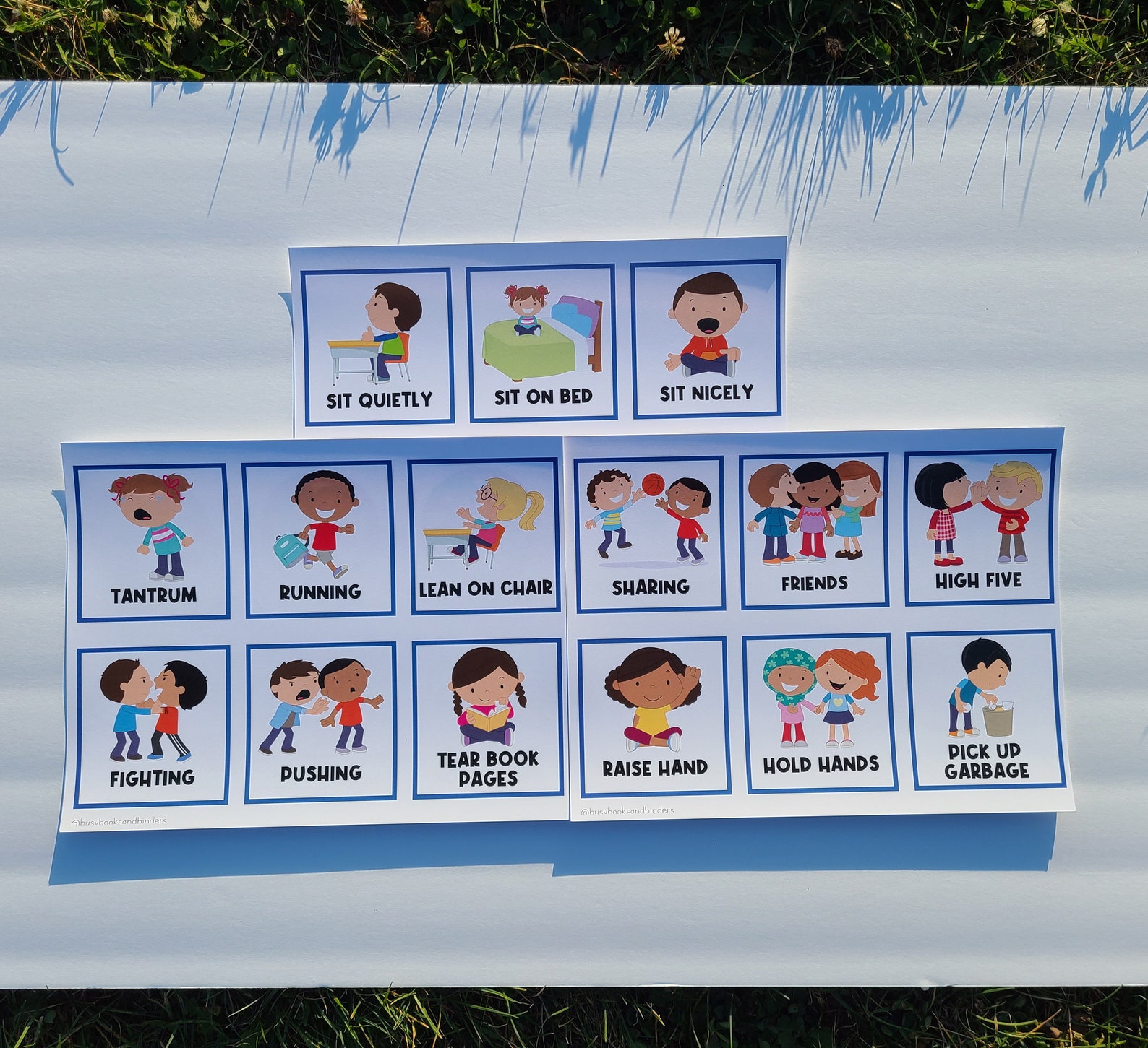 PHYSICAL COPY: 39 Behavior Picture Cards | First Then Visual Aid ...