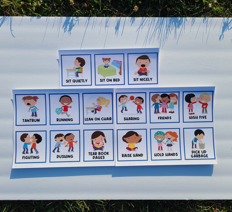 PHYSICAL COPY: 39 Behavior Picture Cards | First Then Visual Aid ...
