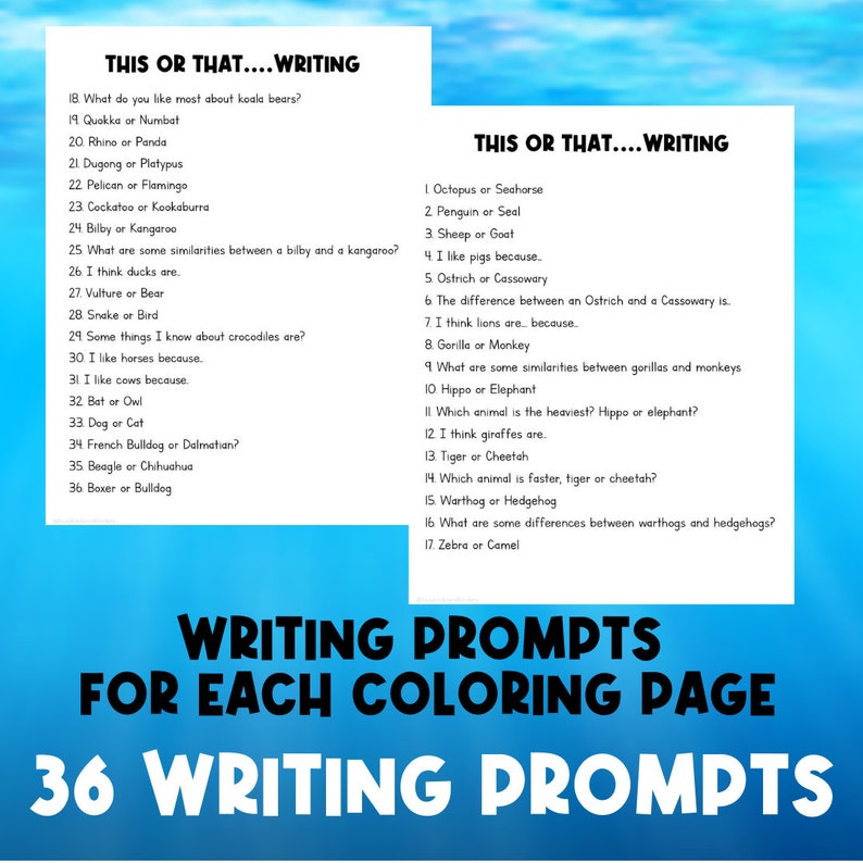 ANIMAL COLORING PAGES | Writing Worksheet | Coloring Activities | Sea ...