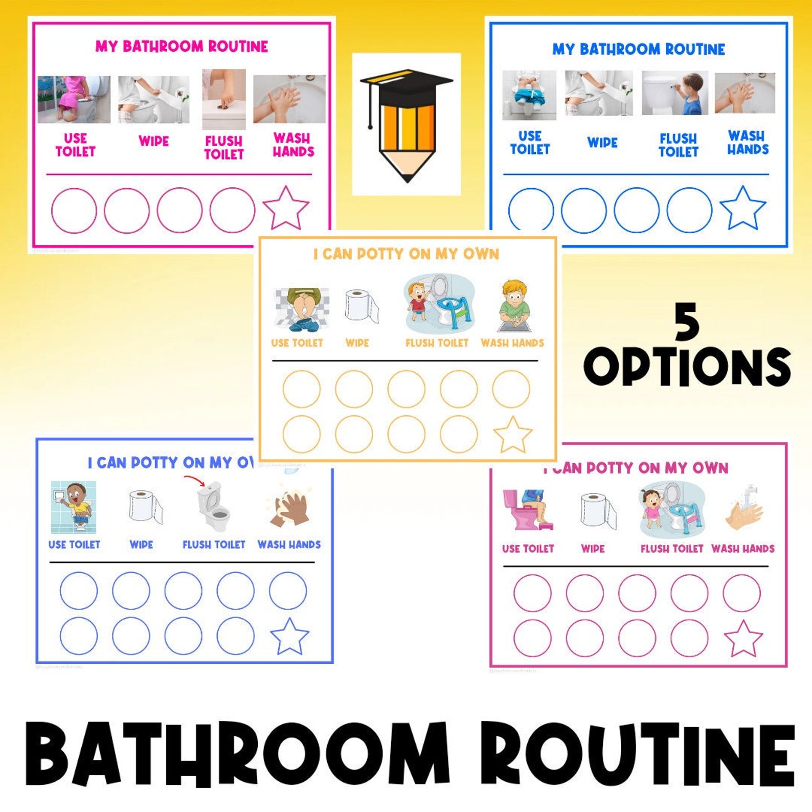 TODDLER POTTY TRAINING Visual Aid Chart Preschool - Etsy